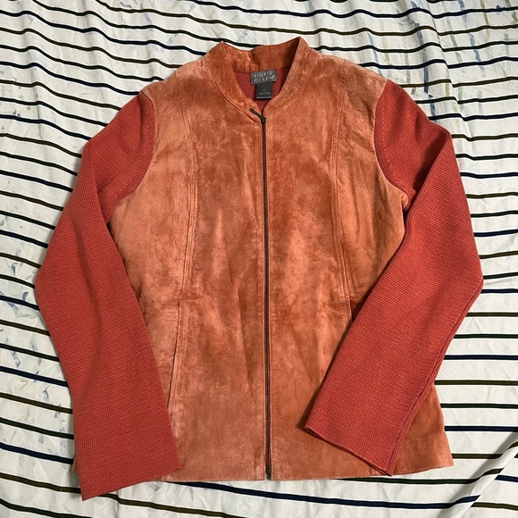 Sigrid Olsen | Jackets & Coats | Sigrid Olsen Soft Orange Rust Leather ...